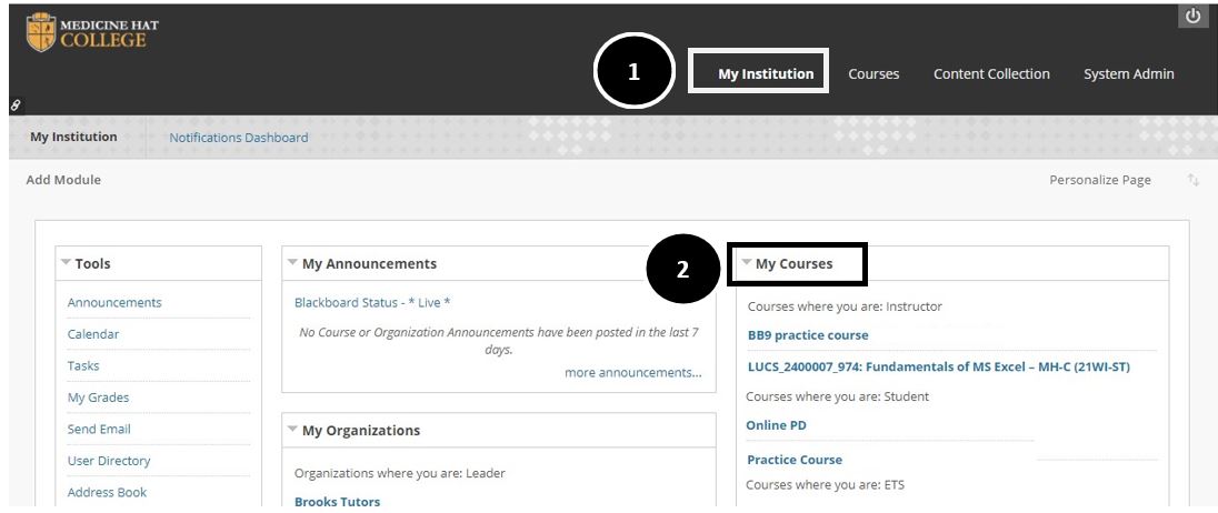 Accessing your Blackboard Courses – Medicine Hat College Teaching and ...